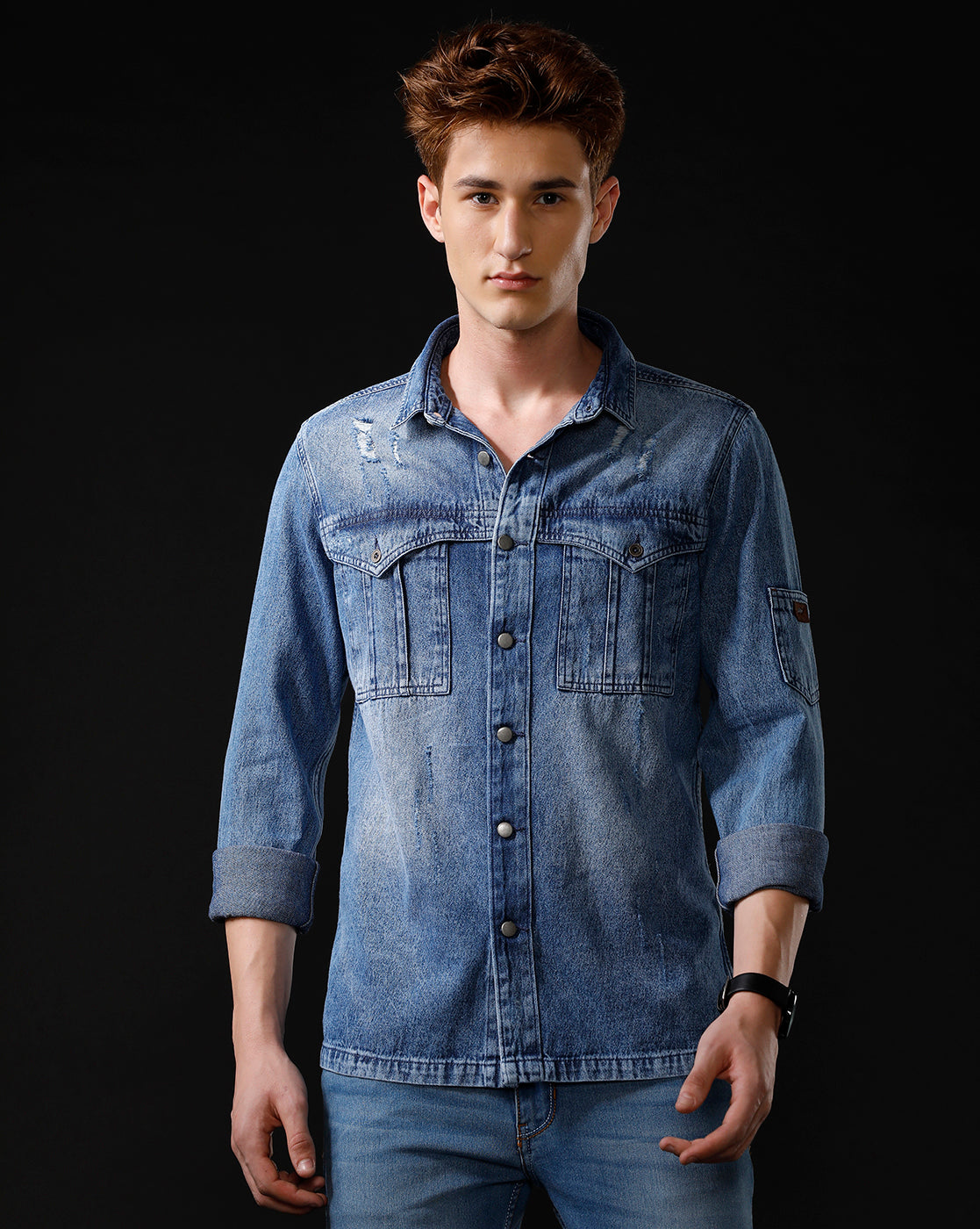 Men’s Solid Denim Shacket (STACK) – Temple Of Denim
